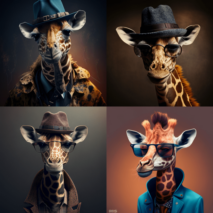 Una IA dibuja diferentes animales como si fuesen estrellas del rap